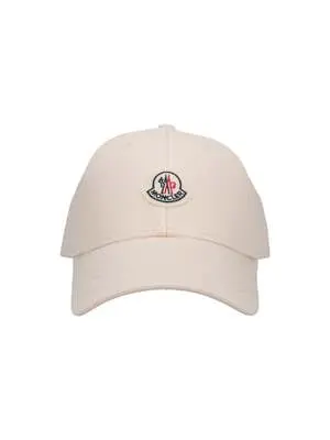 Moncler Baseball Cap With Logo Patch - White