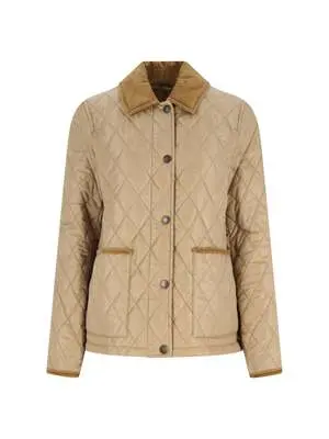 Burberry Quilted Polyamide Jacket With Stand Collar - Cream