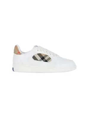 Burberry Calf Grain Leather Sneakers - White