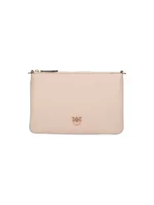 Pinko Logo-embellished Leather Clutch Bag