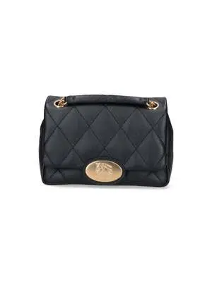Burberry Grain Leather Mini Shoulder Bag - Black