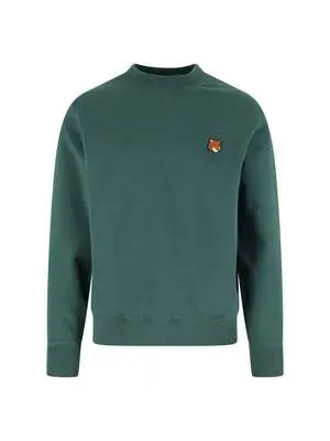 Maison Kitsuné 100% Cotton Crewneck Pullover - Green