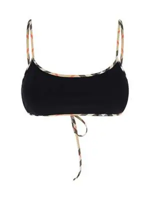 Burberry Scoop Neck Swimwear With Tie Fastening - Black