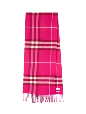 Burberry Burberry Plaid Fringe Scarf Pink