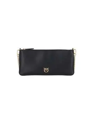 Pinko Leather Mini Bag With Gold Tone Chain Strap - Black