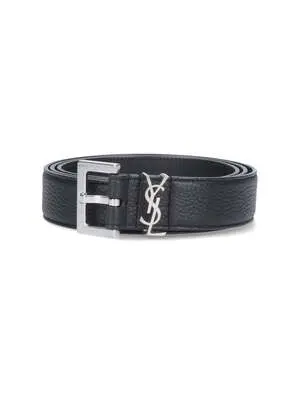 Saint Laurent Calf Leather Belt - Black