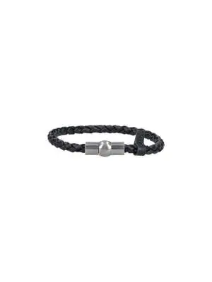 Mulberry Bovine Leather Bracelet With Brass Hardware - Black