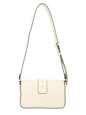 Pinko Leather Shoulder Bag With Gold Tone Detail - White
