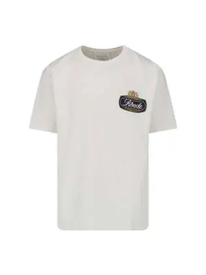 Rhude 100% Cotton Crewneck T-shirt - White