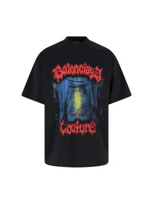 Balenciaga 100% Cotton Logo T-shirt - Black