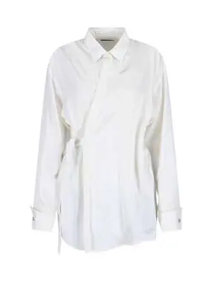 Balenciaga Oversized Wrap-front Shirt With Tie Detail