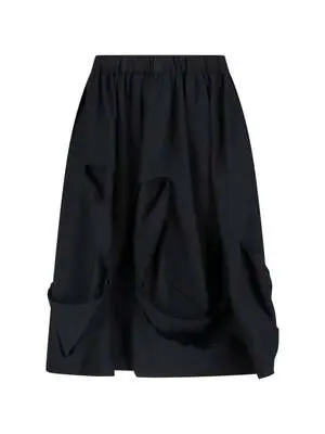CDGCDG Draped Asymmetric Midi Skirt