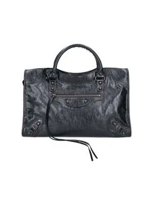 Balenciaga Lamb Leather Mini Bag With Plexiglass Detail - Black