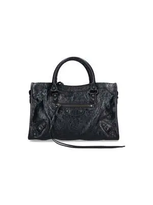 Balenciaga Lamb Leather Mini Bag With Plexiglass Detail - Black