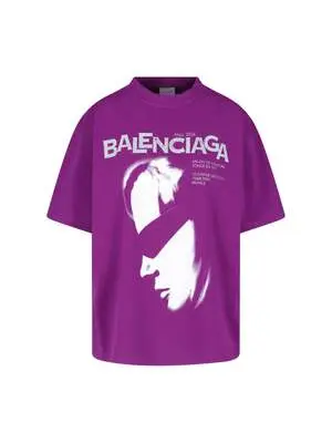 Balenciaga Stretch Cotton Polo Shirt - Violet