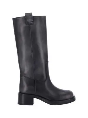 ALOHAS Tall Leather Block Heel Boots
