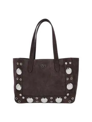 Valentino Garavani Studded Leather Shoulder Bag - Brown
