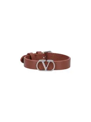 Valentino Garavani Brass 'v' Logo Bracelet - Brown