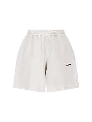 CULTURA Logo Detailed Drawstring Waist Shorts - Grey