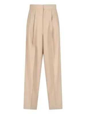 SA SU PHI 100% Wool Tailored Trousers - Beige