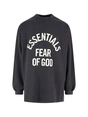 Fear Of God Relaxed Fit 100% Cotton Crewneck Sweatshirt - Black