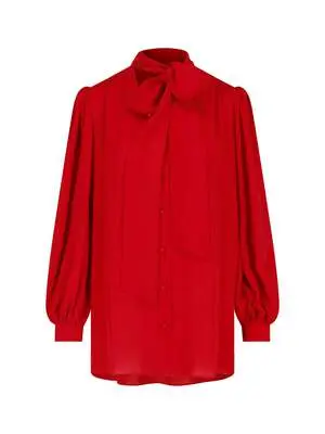 Valentino Garavani Silk Georgette Bow Collar Blouse