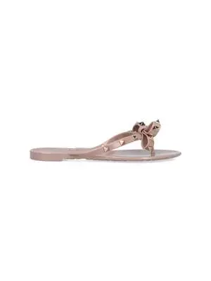 Valentino Garavani Embellished Pvc Thong Sandals - Pink