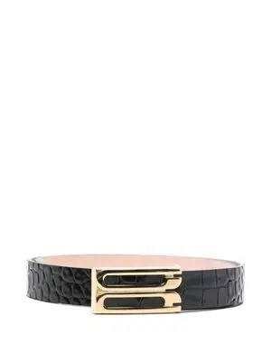 Victoria Beckham Frame Leather Belt With Adjustable Length