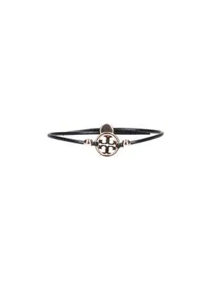 Tory Burch Logo Charm Leather Bracelet - Gold