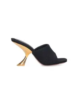 Amina Muaddi Tay Woven High Heel Sandals - Black