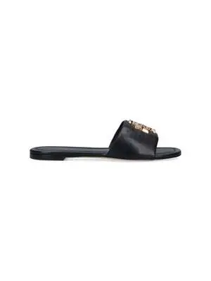 Tory Burch Leather Logo Slides