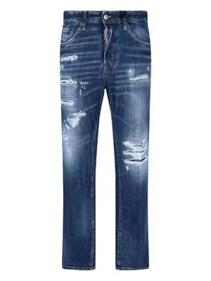 Dsquared2 100% Cotton Distressed Jeans - Blue