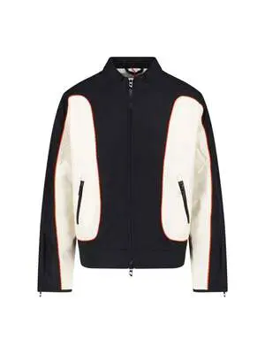DIESEL® Color Block Nylon Jacket With Piping Details - Black
