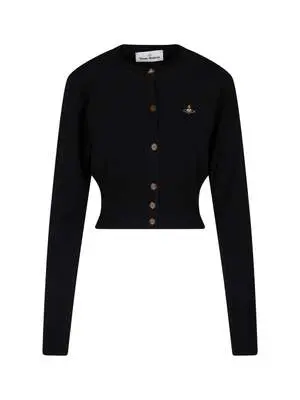 VIVIENNE WESTWOOD Button-detailed Cotton-cashmere Blend Cardigan - Black