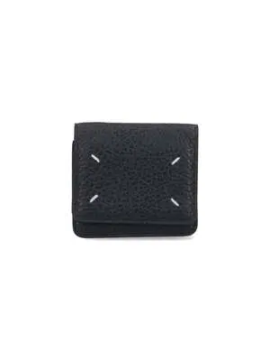 MAISON MARGIELA Bovine Leather Mini Wallet With Brass & Zinc Alloy Hardware - Black