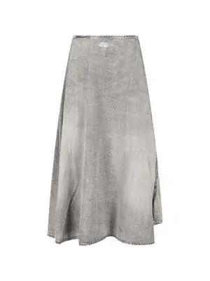 DIESEL® Draped Denim Maxi Skirt