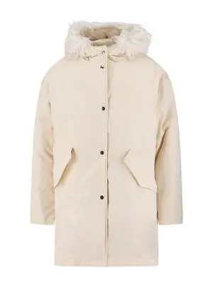 JIL SANDER Fur-trim Hooded Long Parka