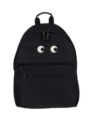 ANYA HINDMARCH Recycled Nylon Backpack With Leather Trim - Black