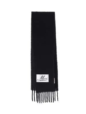 Marni Fringed Wool Scarf - Black