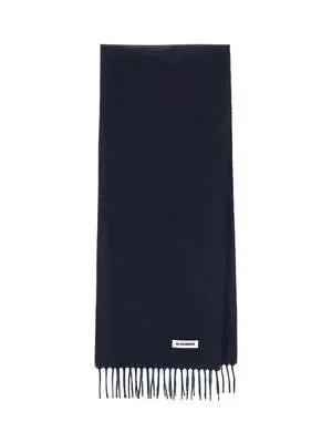 JIL SANDER 100% Virgin Wool Scarf - Blue