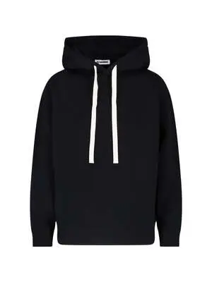 JIL SANDER 100% Cotton Sweatshirt Sweater For - Black