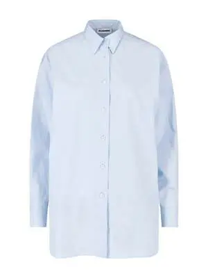 JIL SANDER 100% Cotton Classic Collar Shirt - Blue