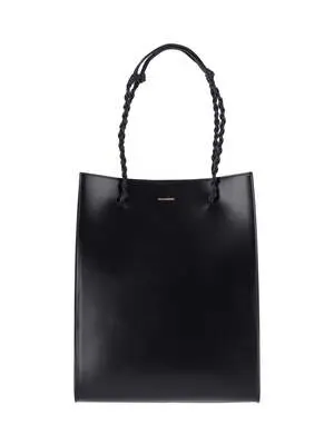 JIL SANDER Bovine Leather Shoulder Bag With Twisted Straps - Black