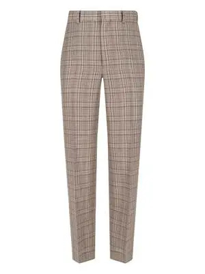 Auralee Silk-linen Check Trousers For