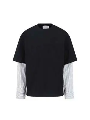 JIL SANDER 100% Cotton T-shirt - Black