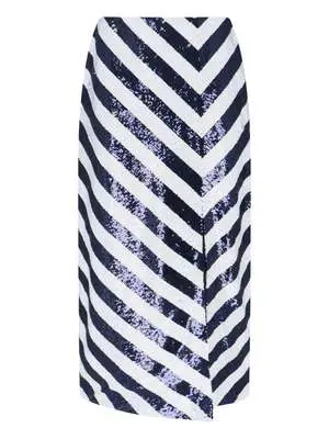 Ralph Lauren Chevron Print Midi Skirt