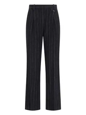 THE GARMENT Tailored High-waist Wide-leg Pinstripe Pants
