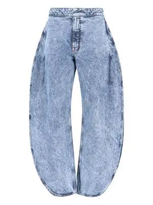 Alaïa High-waisted Mini Leg Jeans With Slit - Blue