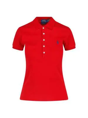 Polo Ralph Lauren Classic Polo Shirt With Button-up Neck - Red