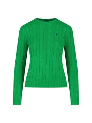 Polo Ralph Lauren Polo Ralph Lauren 100% Cotton Cable Knit Crewneck Sweater Green